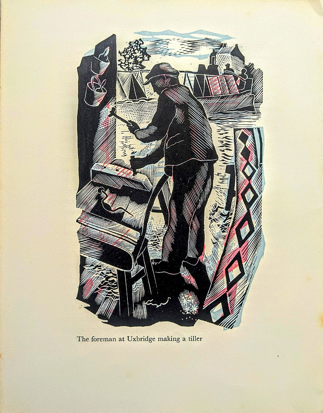 1950 John O' Connor Wood Engraving Linocut Printed From Original Blocks "the Foreman at Uxbridge ...