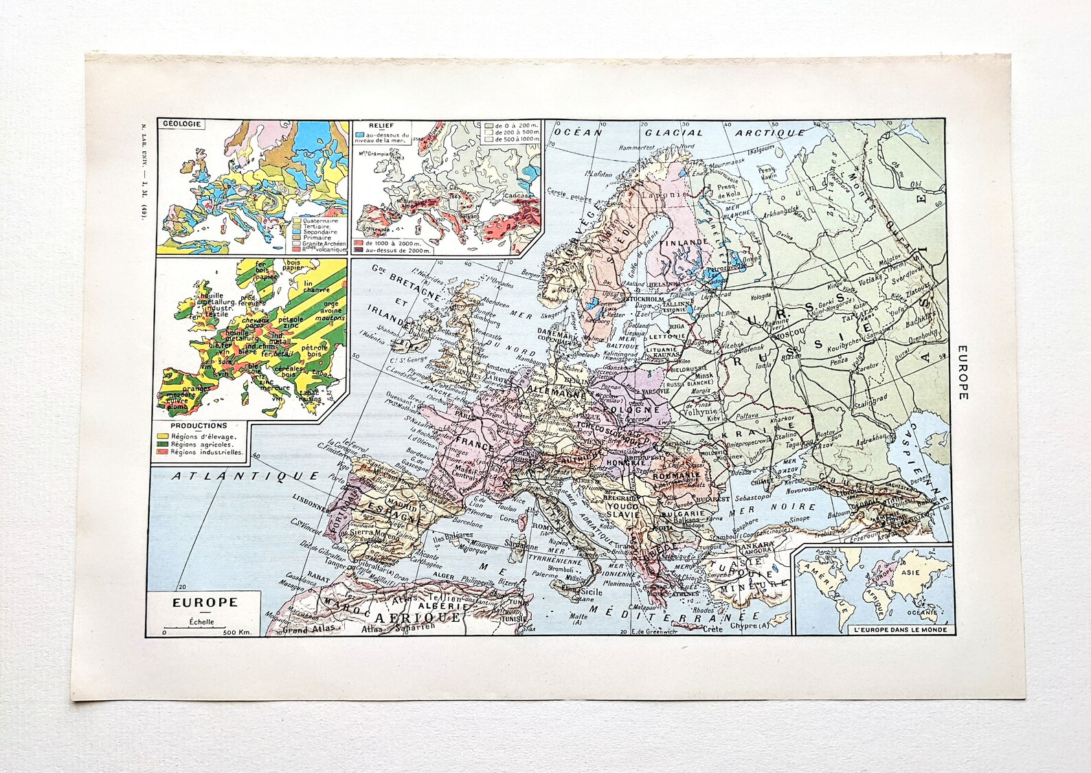 1948 Map of Europe Print – Mounted & Matted Cartography Wall Art - Etsy