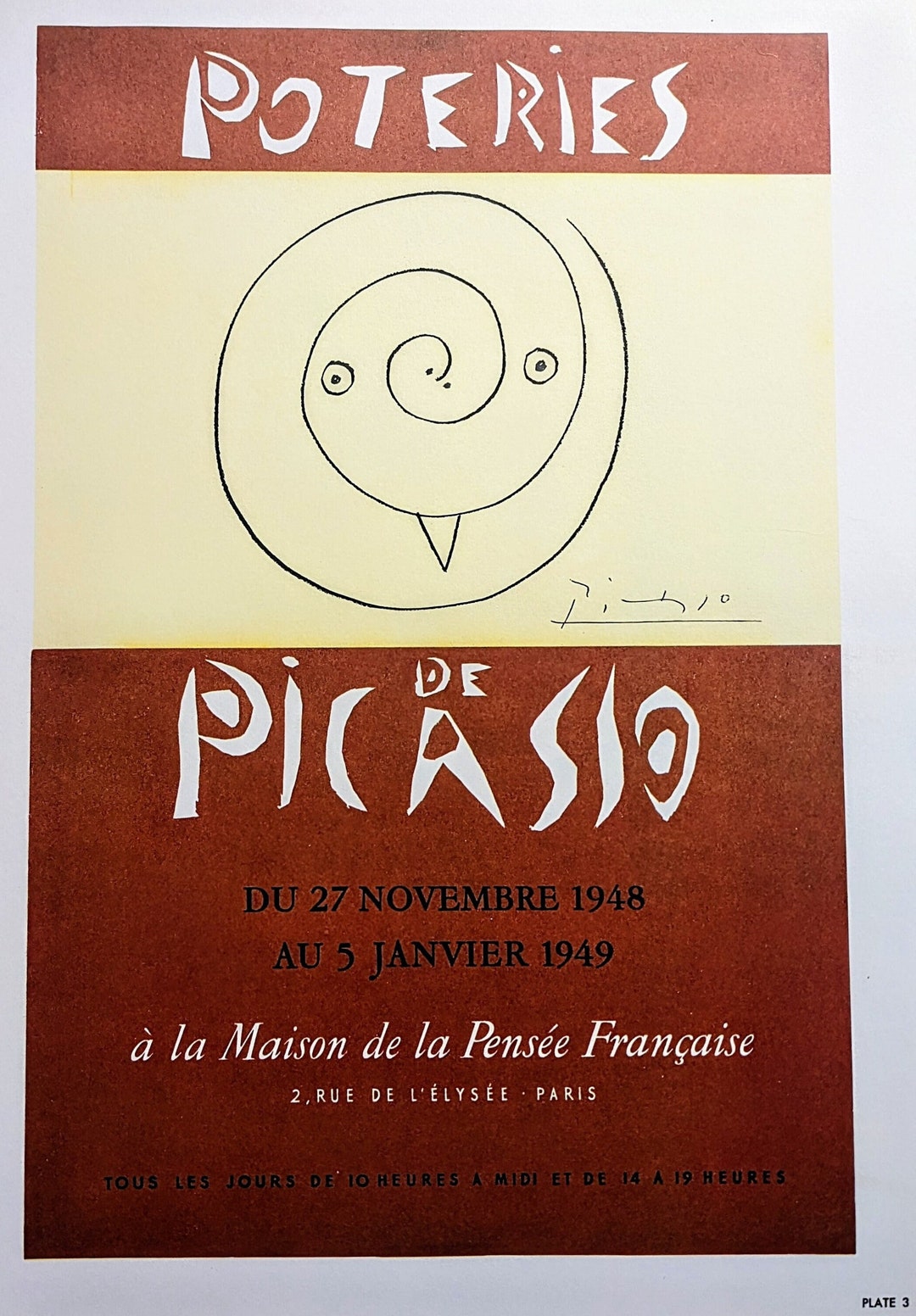 1957 Pablo Picasso Lithograph Exhibition Poster -picasso Designed for ...