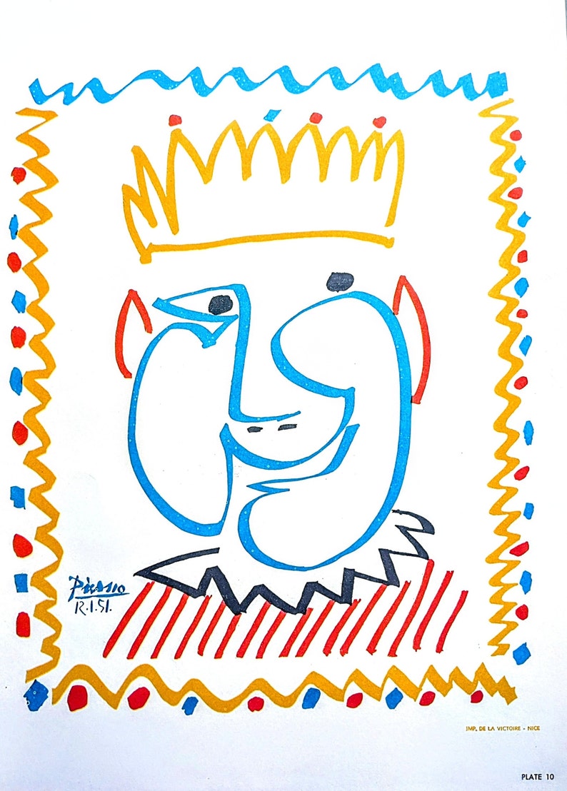 1957 Pablo Picasso Nice Carnival Lithograph - King - Poster Art Size ...