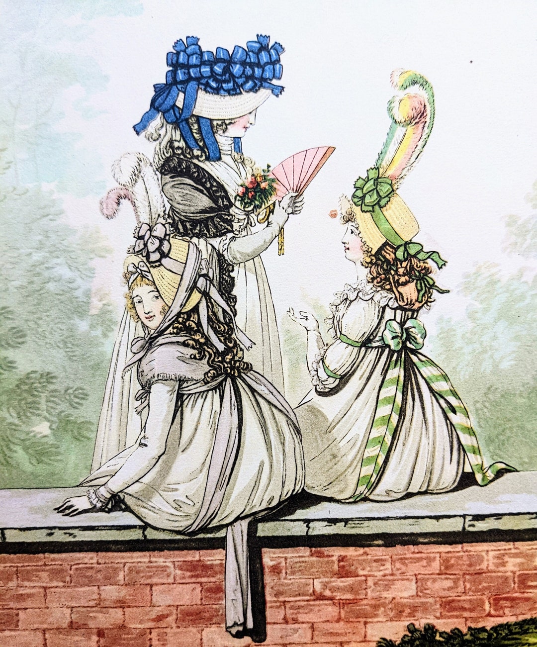 1949 Gowns of Muslin or Indian Calico Original Vintage Print - 18th ...