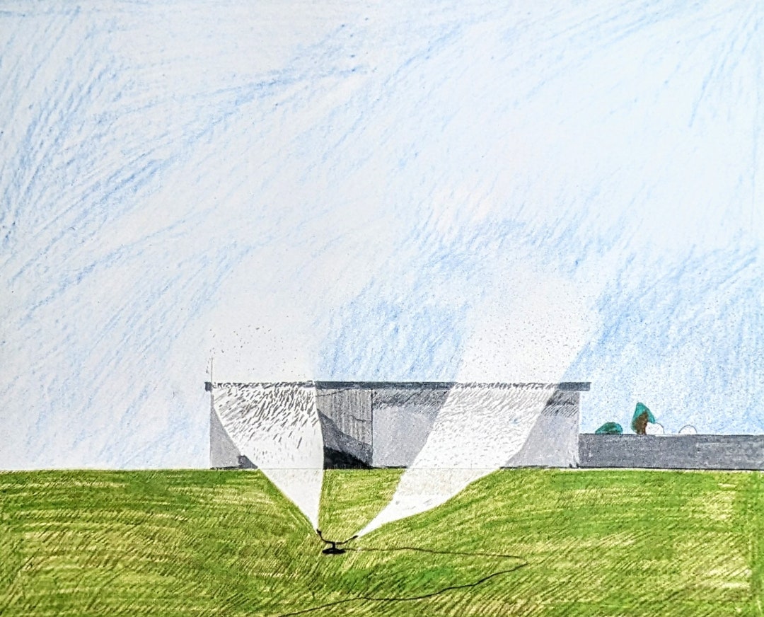 1994 David Hockney Lawn Sprinkler Vintage Print - Wall Décor - Print ...