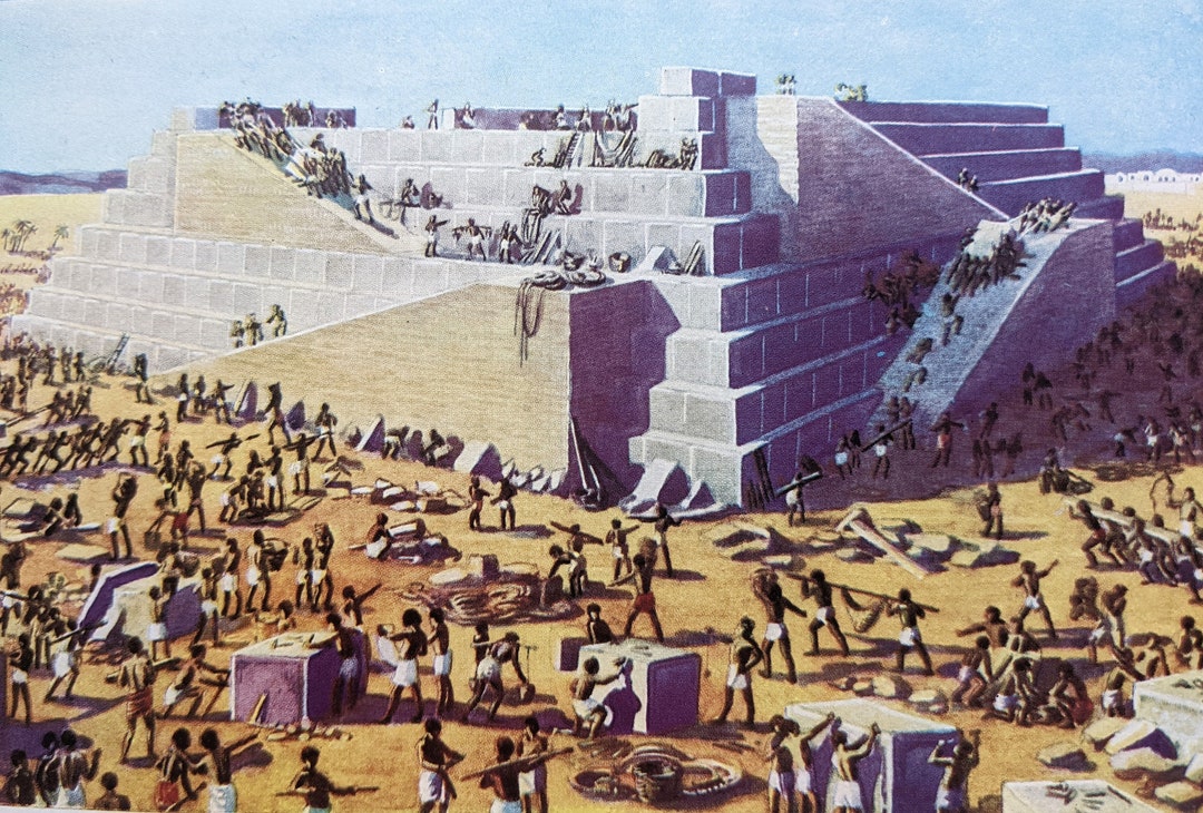 1940 the Building of One of Ancient Egypt's Pyramids Original Vintage ...