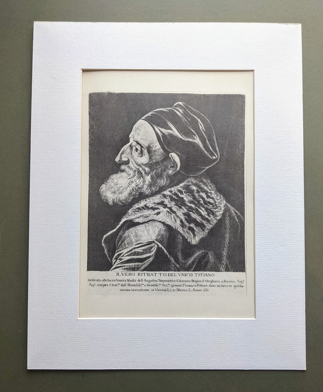 1898 Portrait of Titian 1661 Original Antique Print - Mezzotint ...