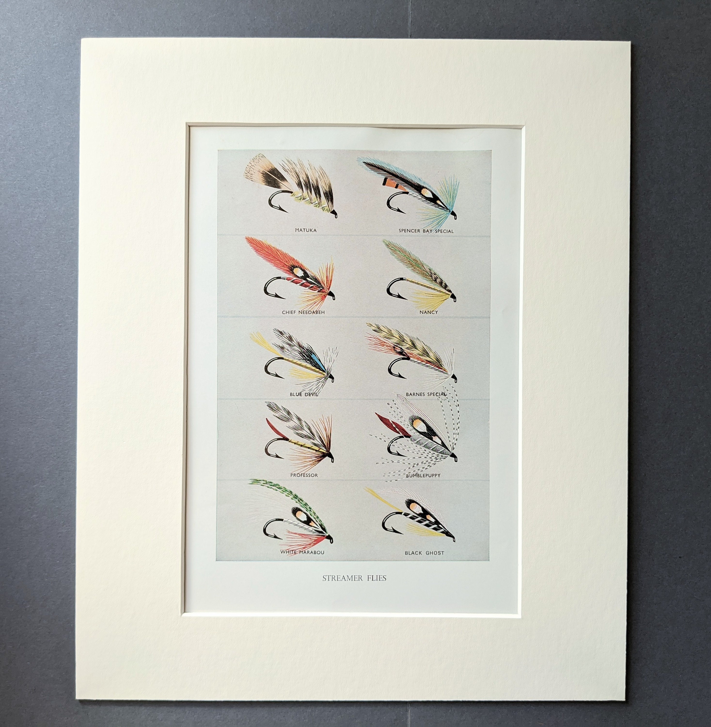 1970s Streamer Flies Original Vintage Print Matted Fly - Etsy