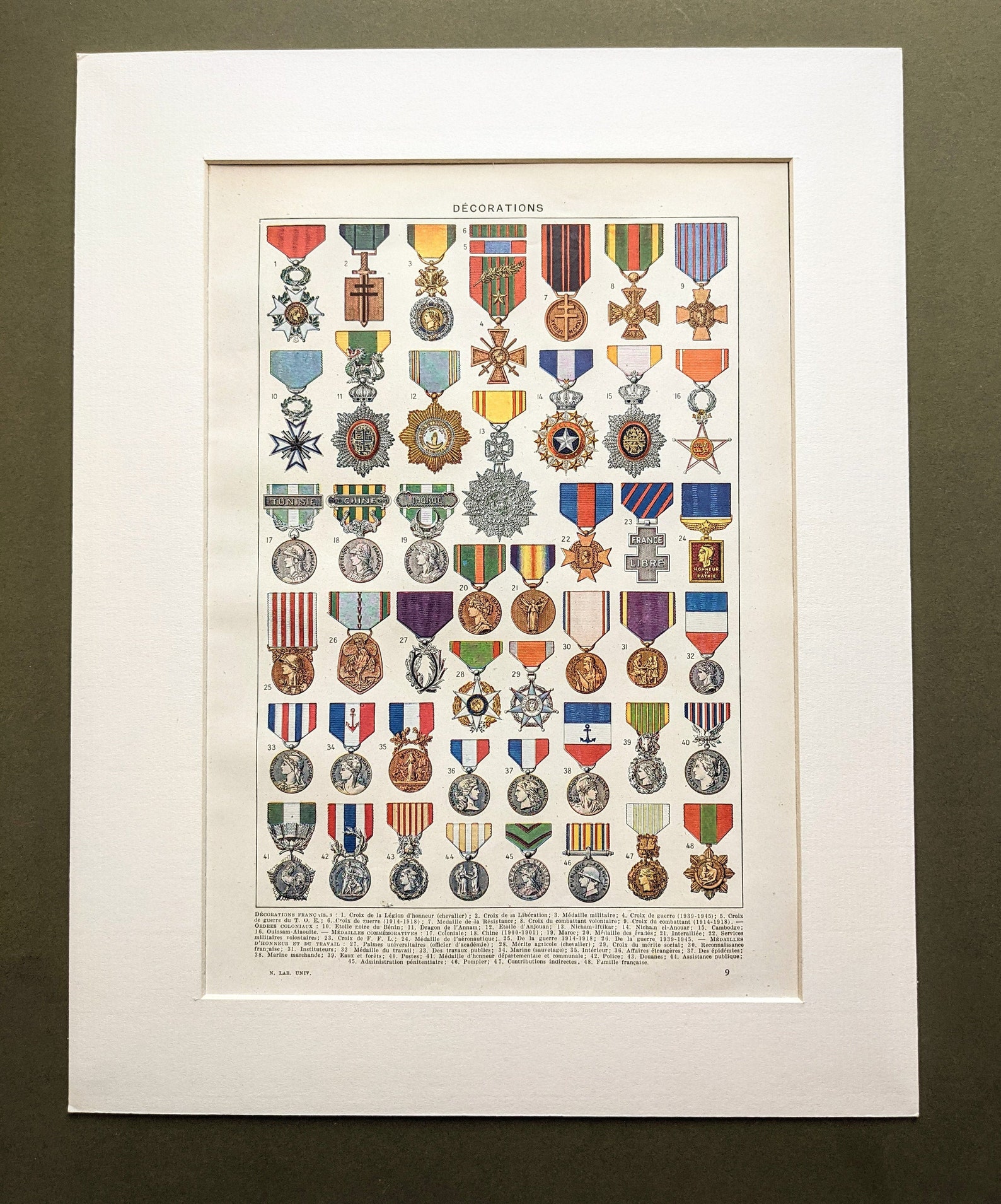 1948 Medals and Decorations Original Vintage Print - Military Heroism ...