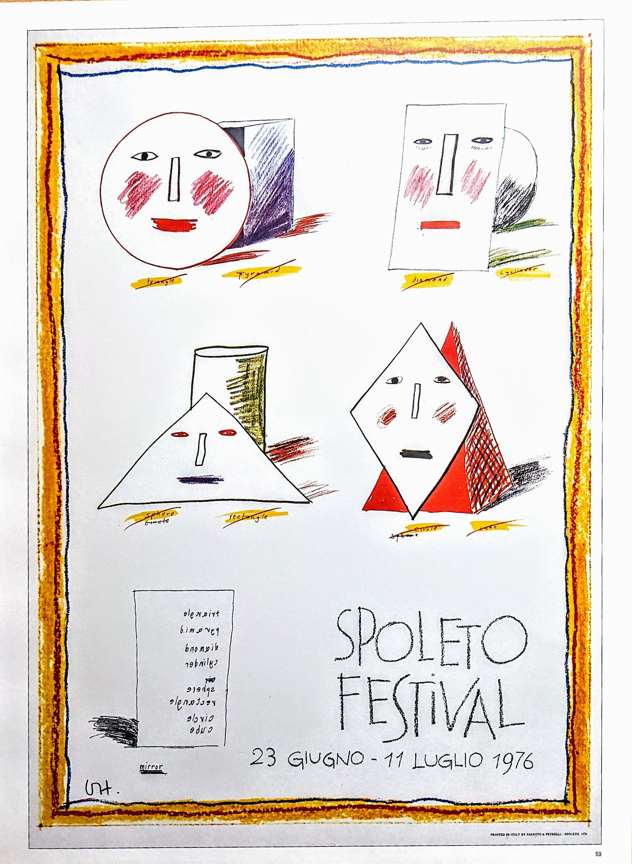 1987 David Hockney "simplified Faces " Spoleto Festival 1976 Exhibition ...