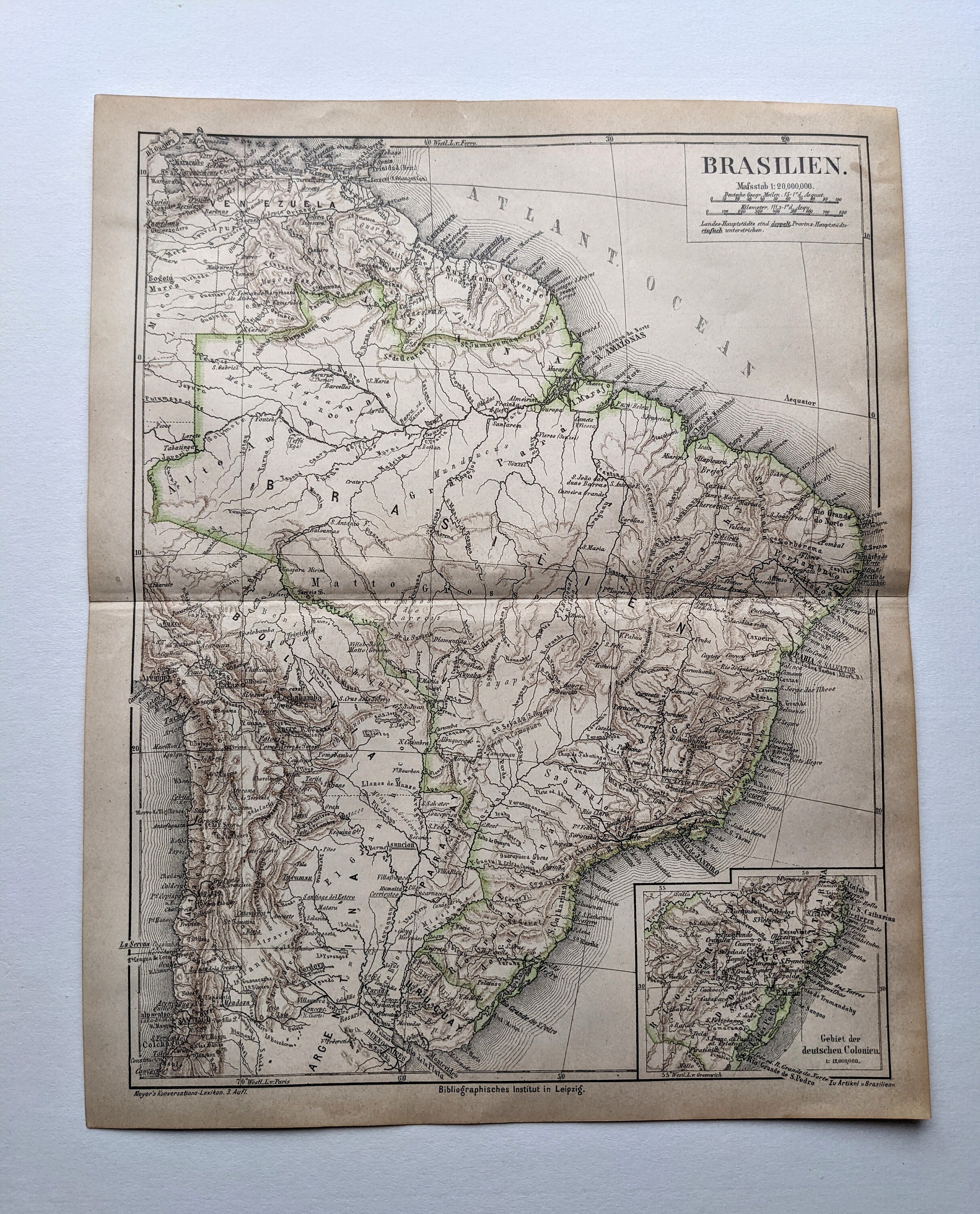 1874 A Map of Brazil Original Vintage Print - Antique Map - South ...