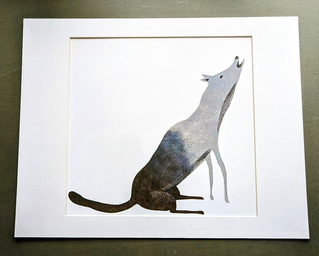 1974 Wolf Noha Vintage Print Inuit Art Canadian Artists Mounted and ...