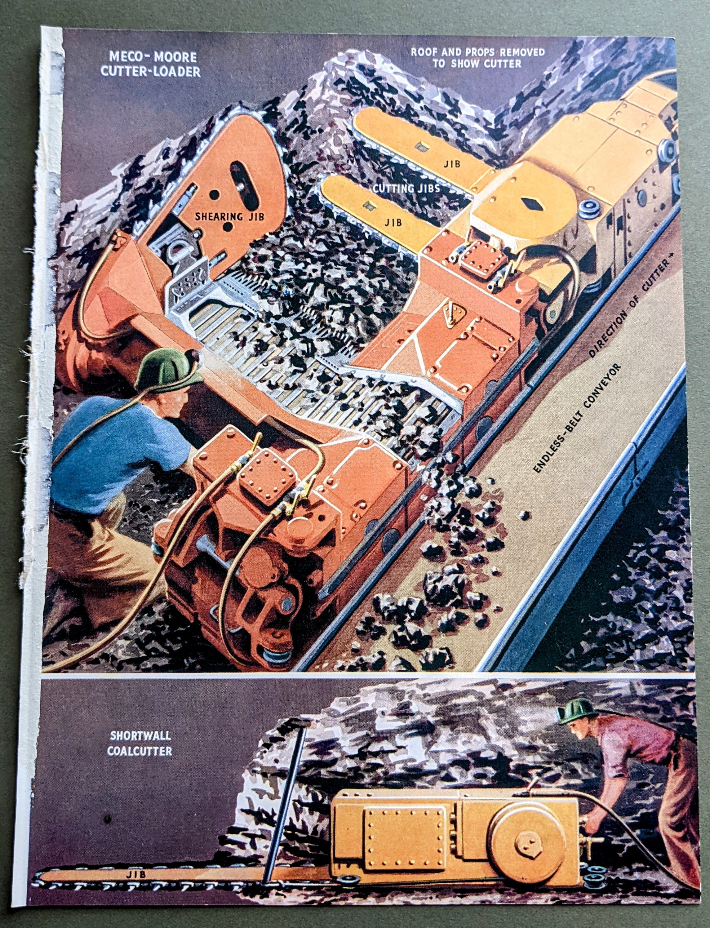 1950 Coal Cutting Original Vintage Print - Mining Industry - Short Wall ...