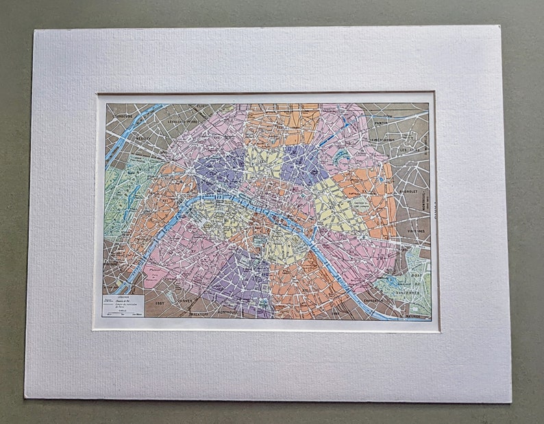1948 Map of Paris Original French Vintage Print - France - Cartography ...