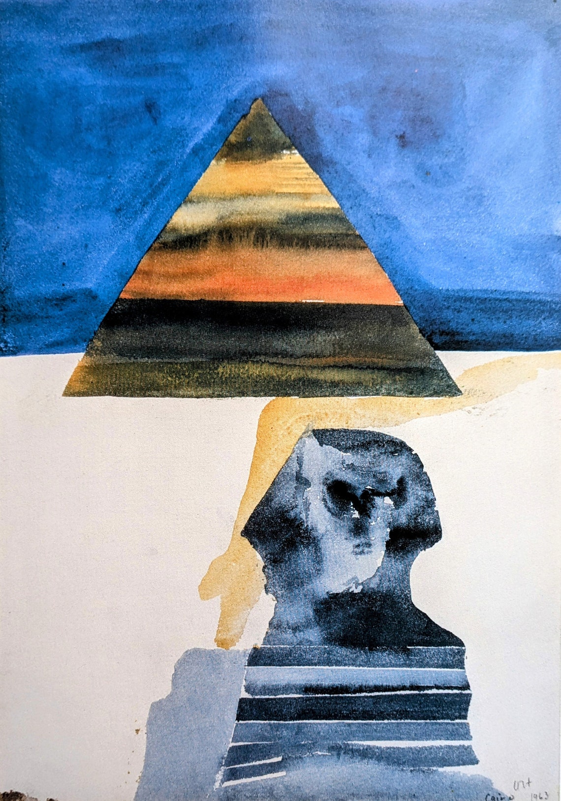 1994 David Hockney Sphinx and Pyramid Vintage Print - Wall Décor ...