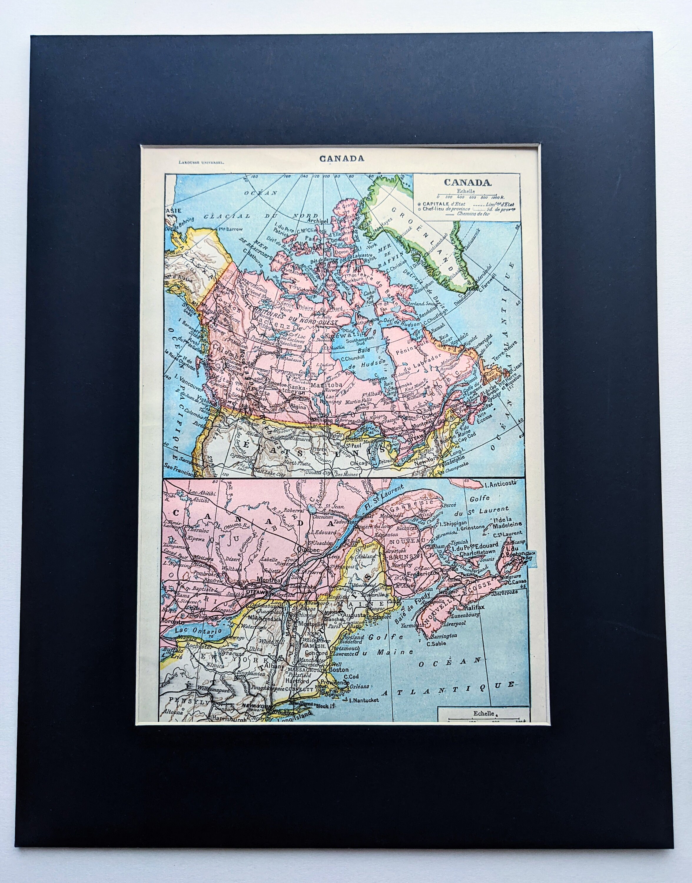 1922 Carte du Canada Impression vintage originale - Cartographie ...