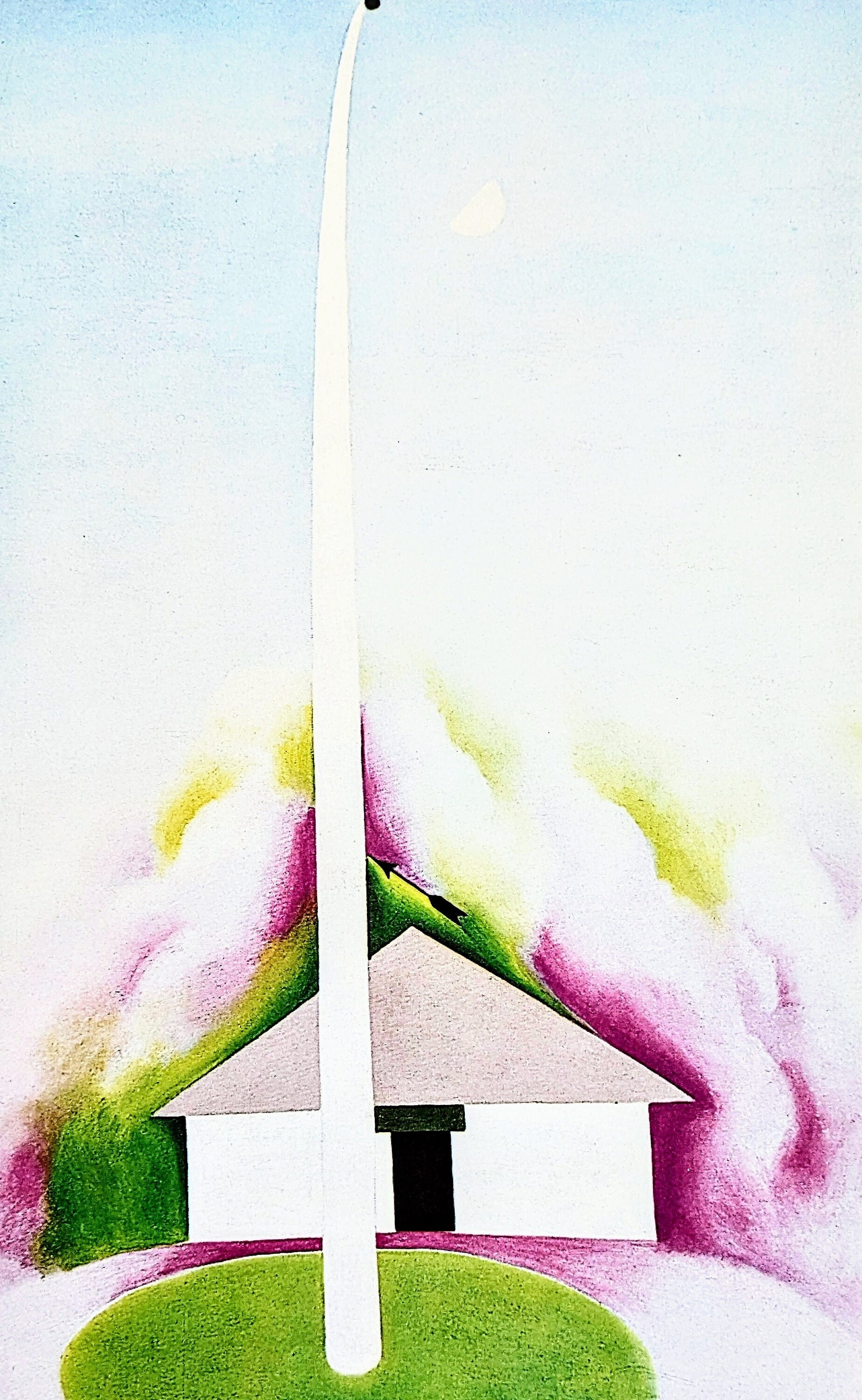 1976 Georgia O'keeffe 'flagpole With White House' C 1924 American ...