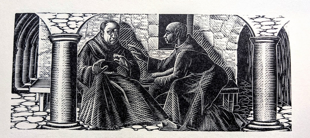 1950 Lennox Paterson A Wood Engraving Taken From "the Roadmender" Monks ...