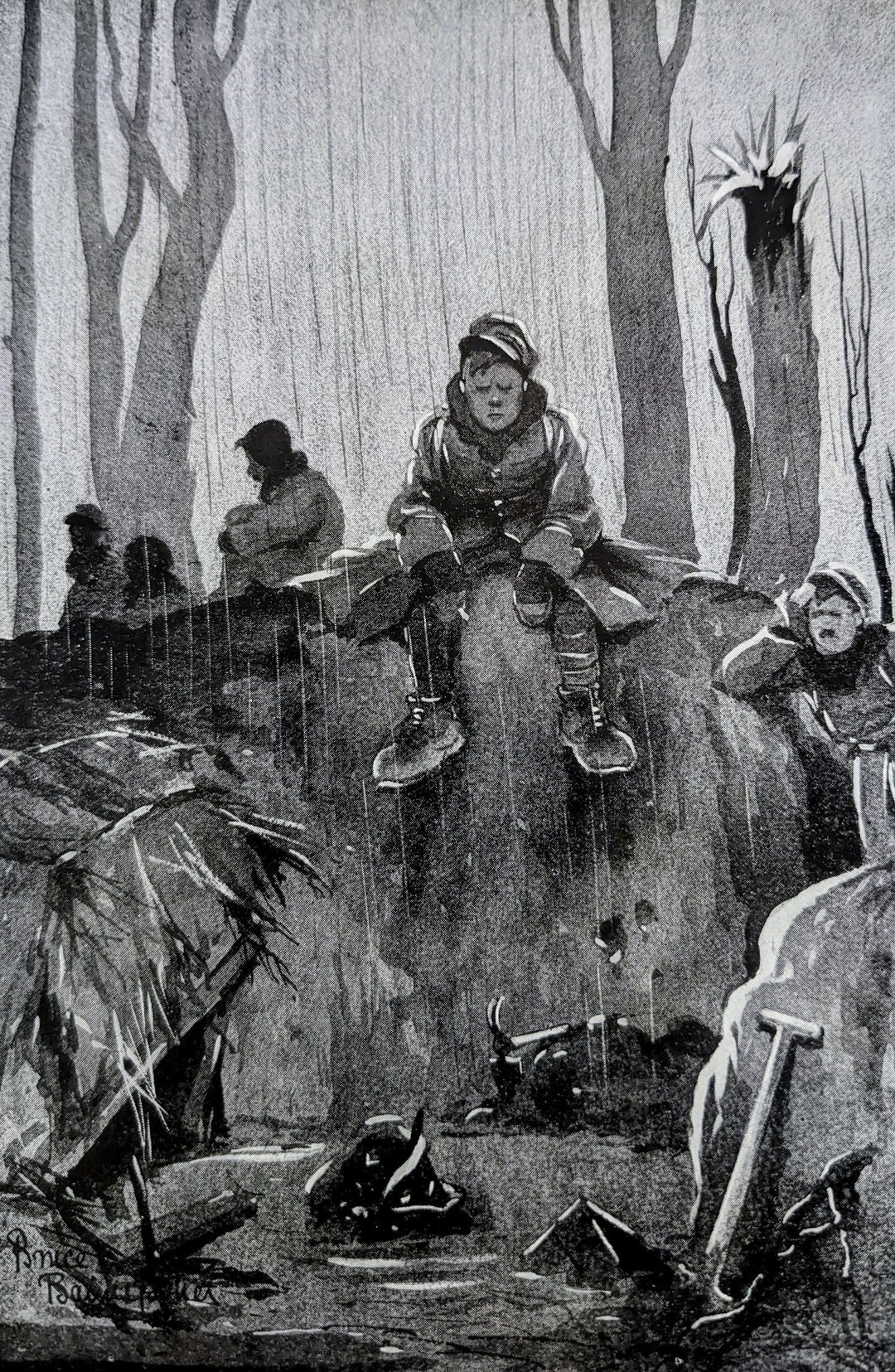 1916 Bruce Bairnsfather A Hopeless Dawn Original Antique Print by ...