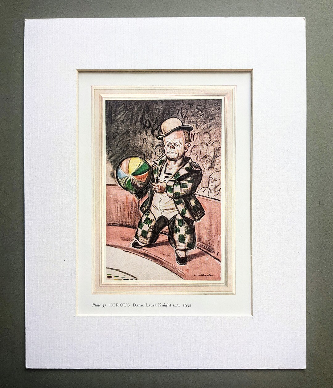 1963 Circus Dame Laura Knight R.A. 1932 Original Vintage Print London ...