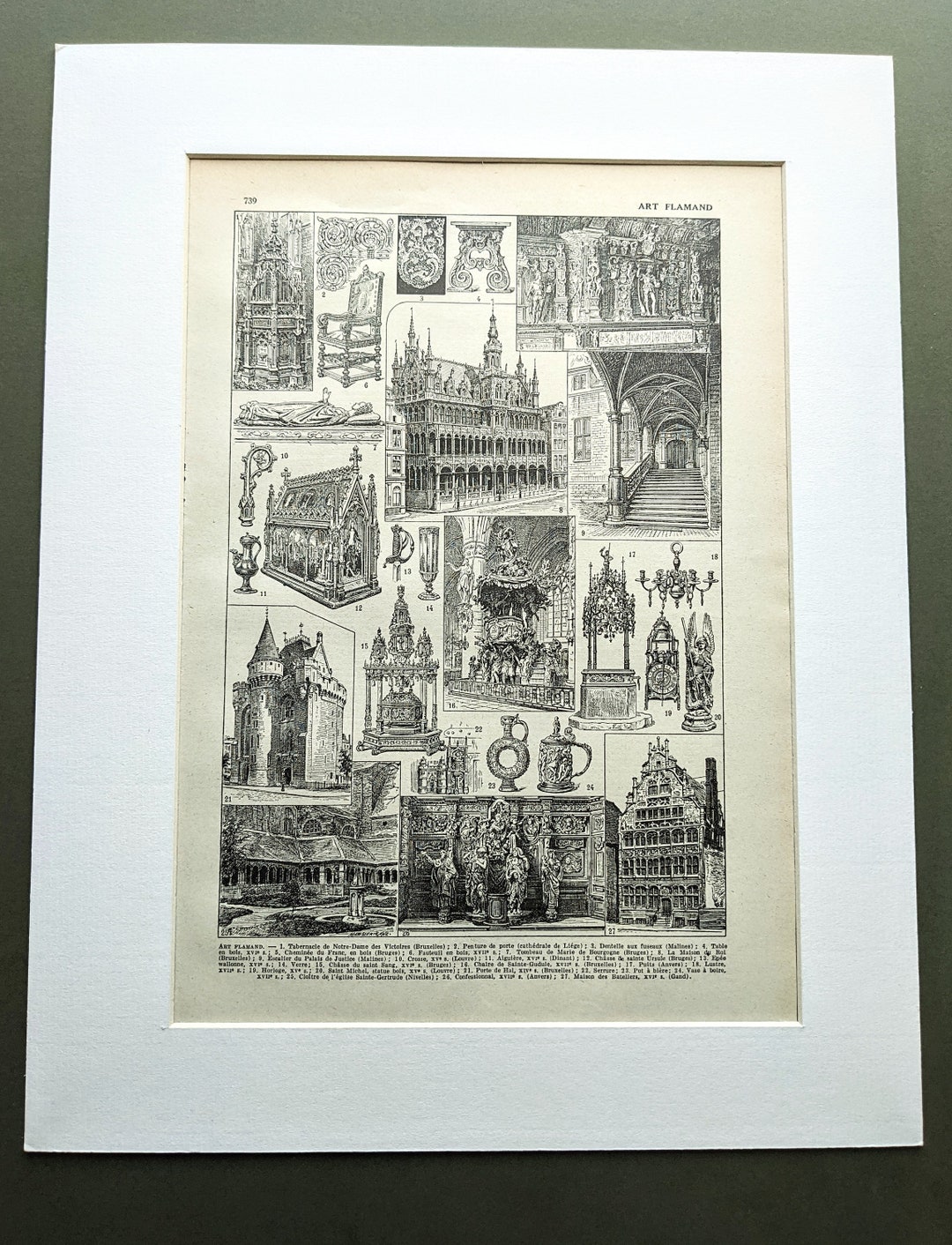 1948 Flemish Art and Design Original Vintage Print - Architecture ...
