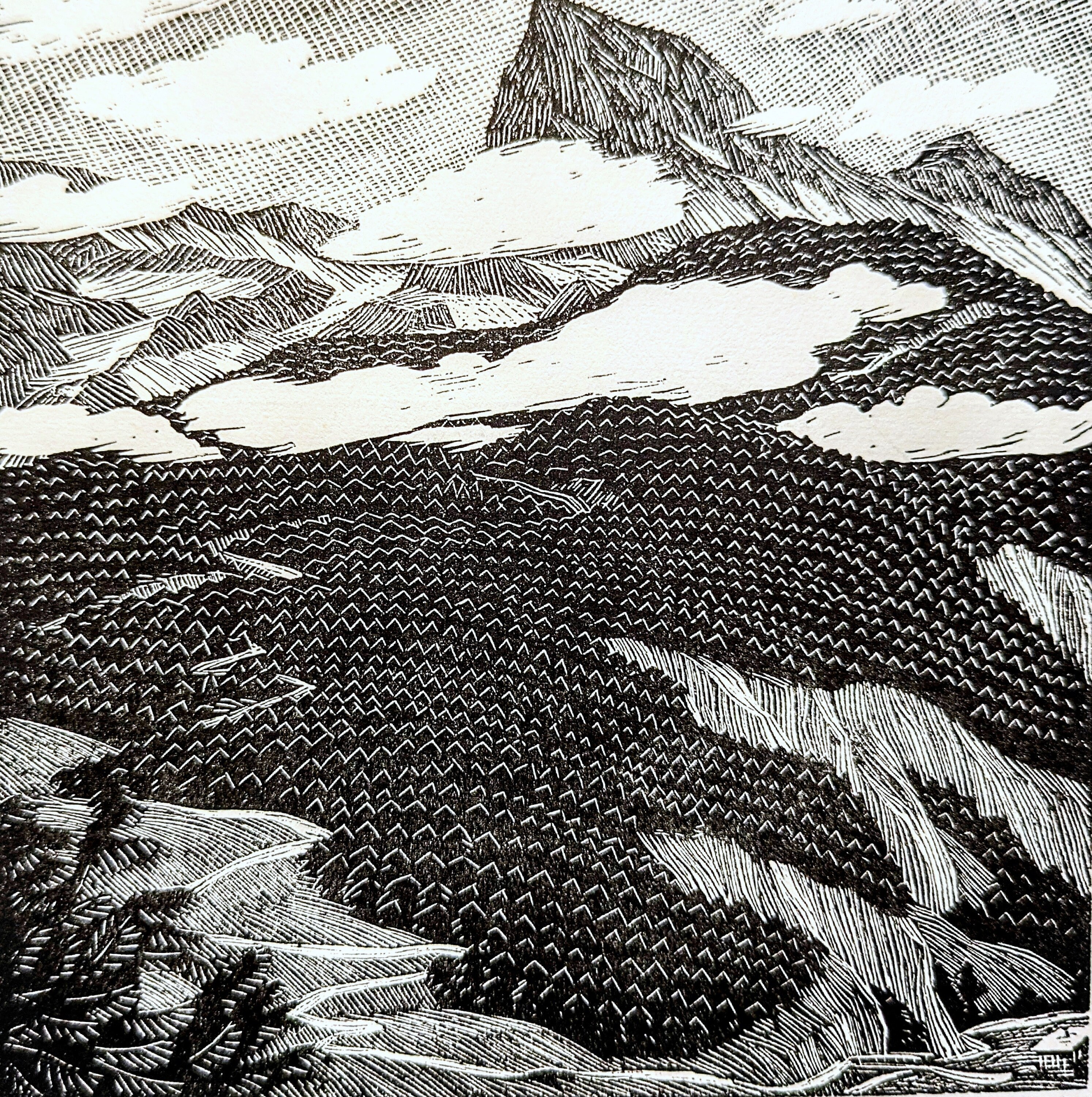 1959 Gwen Raverat Mountain Path' Engraving Printed From A Magnesium ...