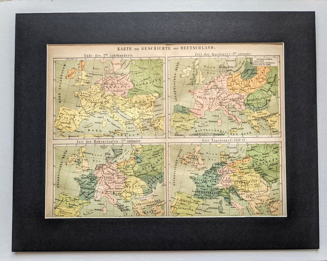 1875 Historical Maps of Germany Original Vintage Print - Antique - Maps ...