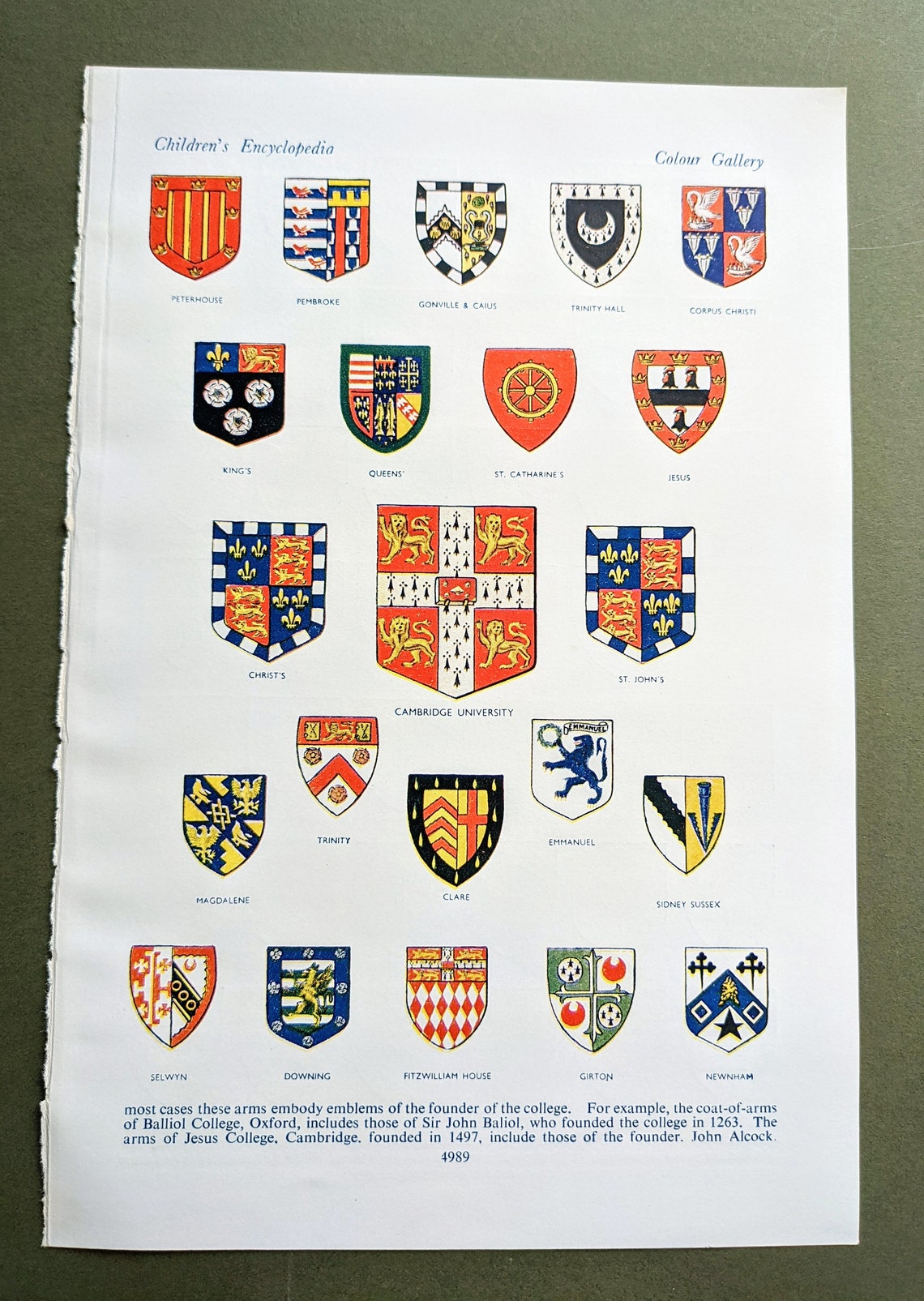1956 A Pageant of Heraldry III Vintage Print - Coats of Arms of ...