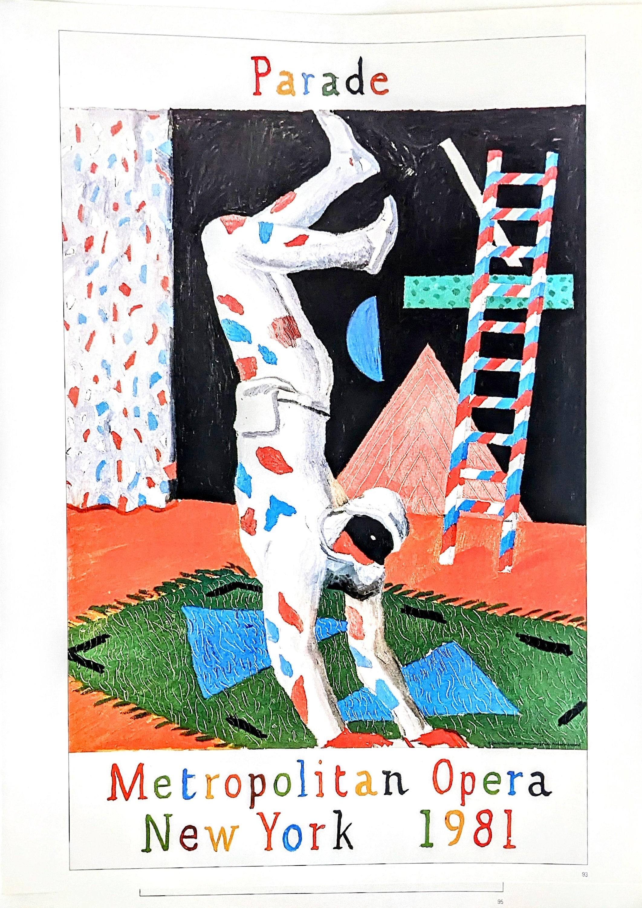 1987 David Hockney harlequin Exhibition Poster for Metropolitan Opera ...