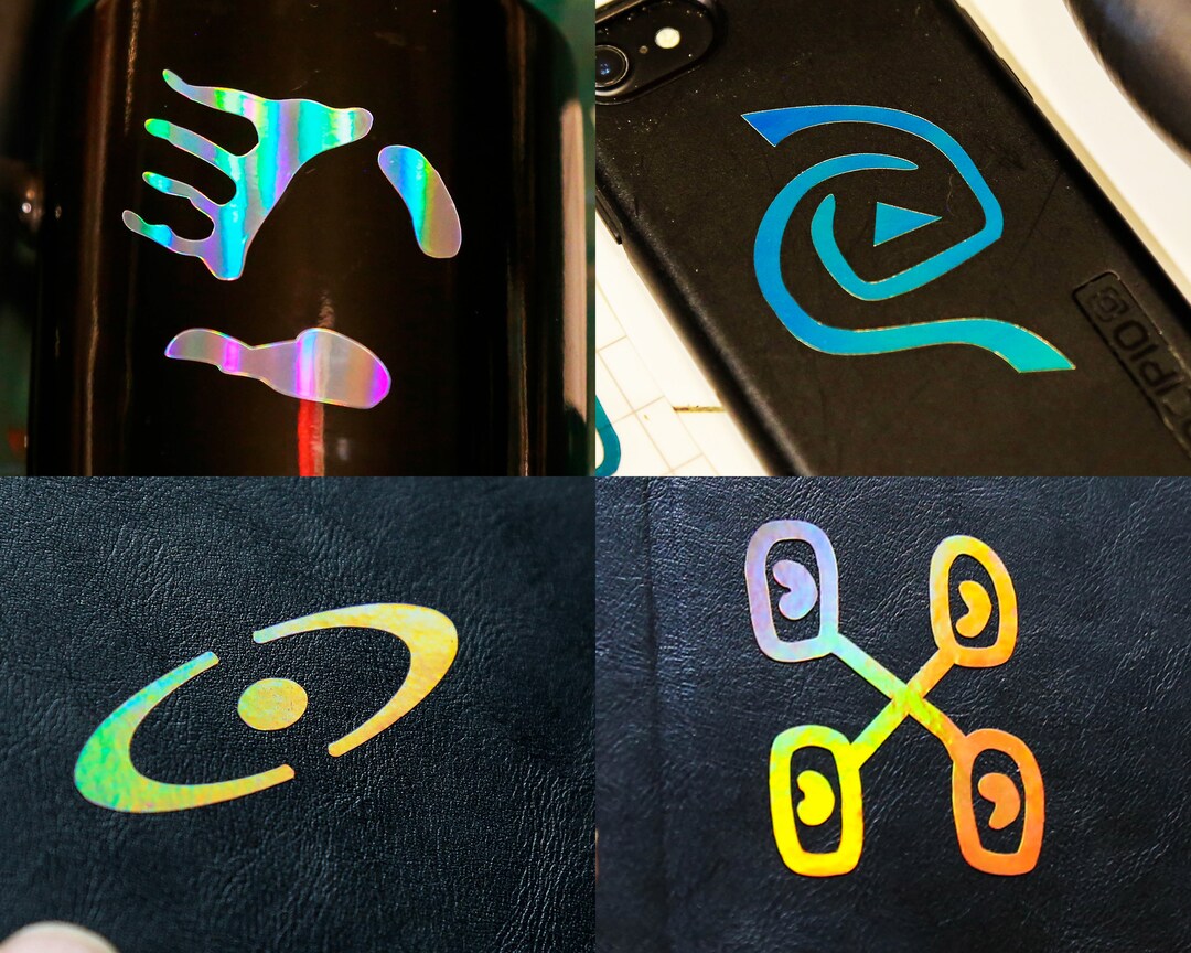 Roswell Inspired iconic Symbol Holographic Opal Vinyl Decals. - Etsy