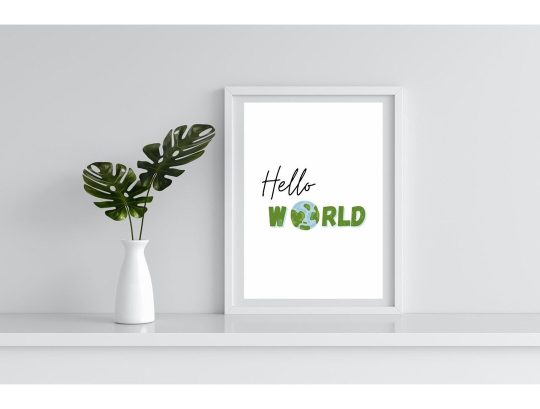Digital Download, Hello World Nursery Wall Art, Nursery Printables ...