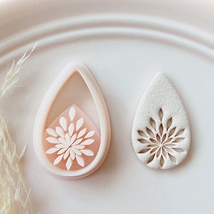 Embossed Teardrop Pattern Flower Shape Polymer Clay Jewellery - Etsy