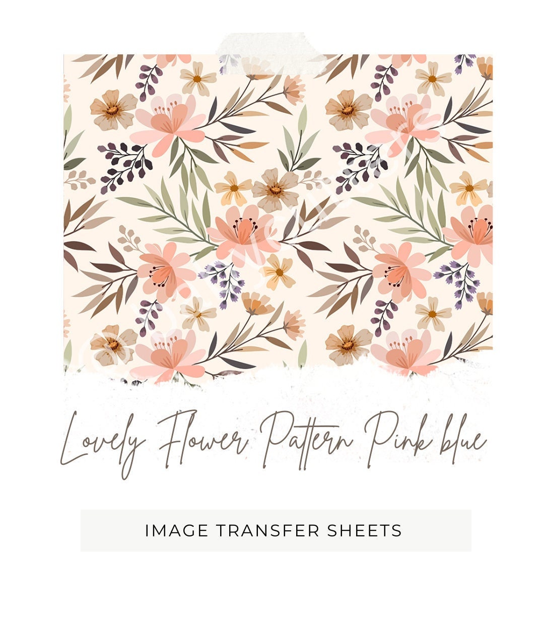 Floral Image Transfer Paper for Polymer Clay: Pink & Blue Flower ...
