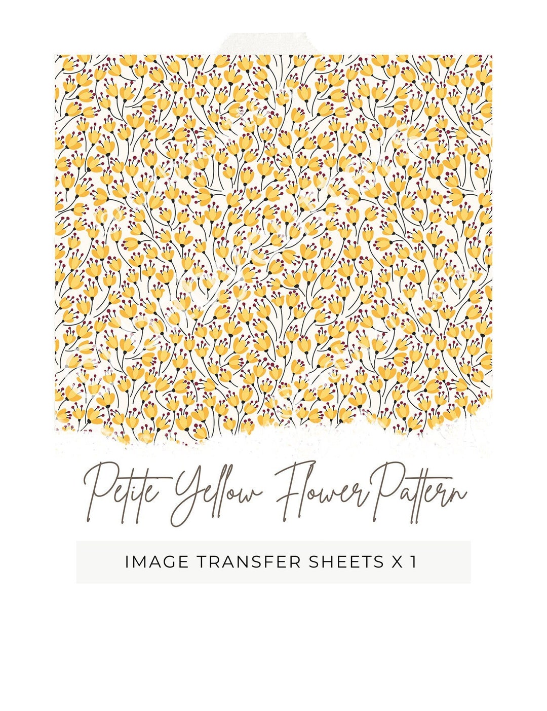 Yellow Flower Image Transfer Paper: Polymer Clay Floral Pattern - Etsy