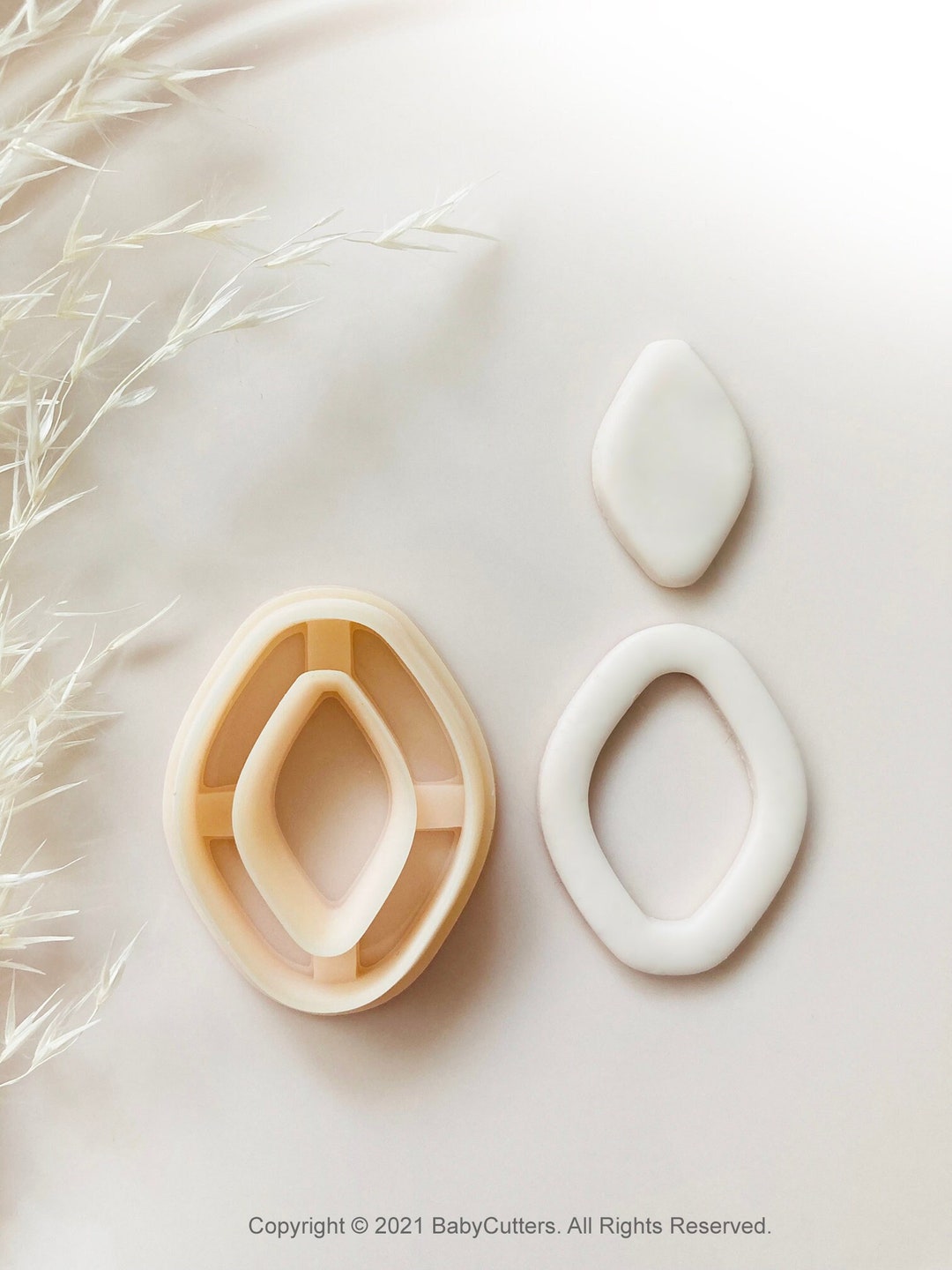 Abstract Diamond Shape With Diamond Donut Hole Polymer Clay Jewellery ...