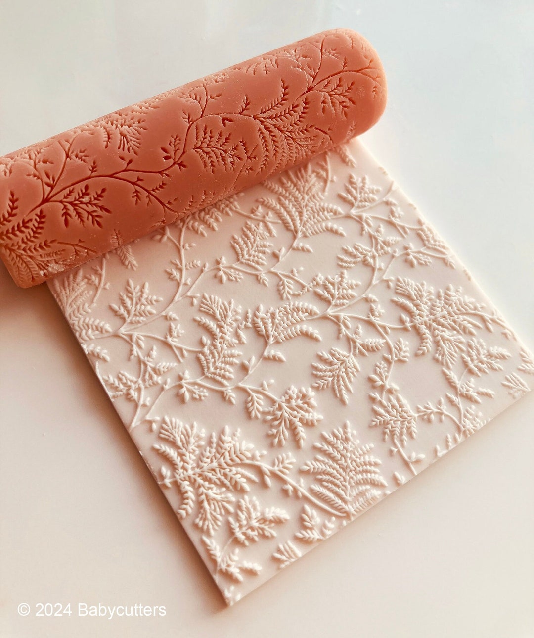 Fern Leaf Pattern Roller - Texture Roller Polymer Clay Stamps - Polymer ...