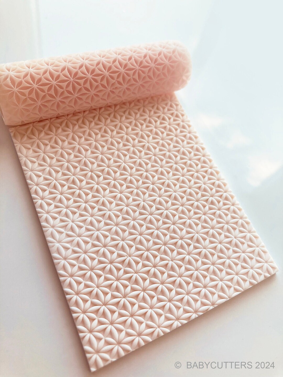 Jasmine Crochet Texture Roller: Polymer Clay Embossed Stamp (70mm) - Etsy