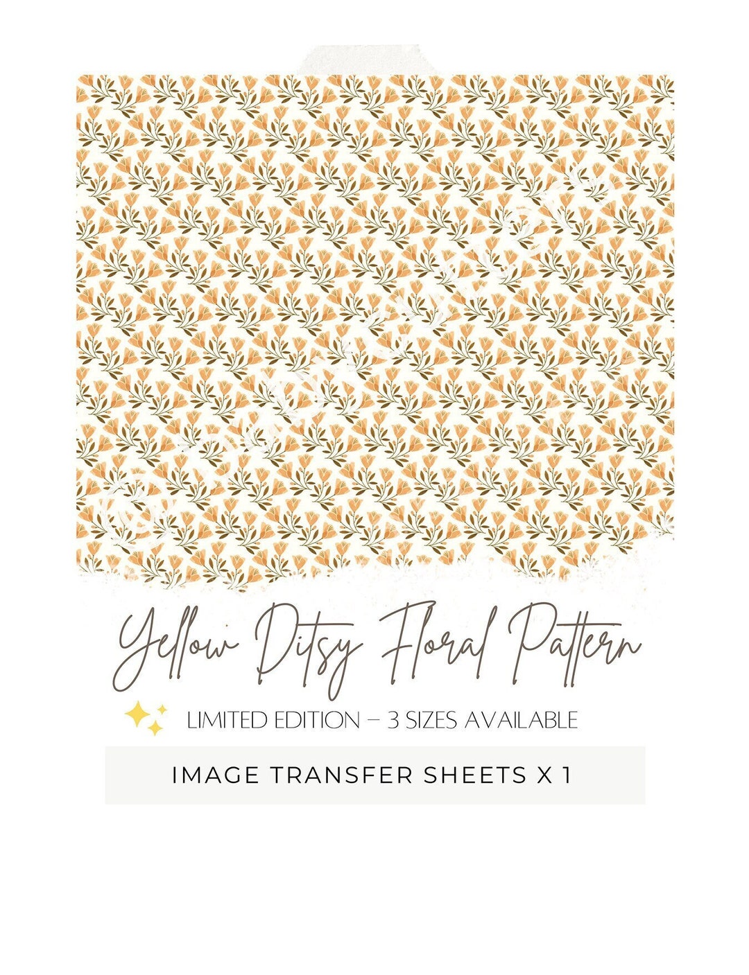 Yellow Ditsy Floral Image Transfer Paper: Polymer Clay Transfers - Etsy