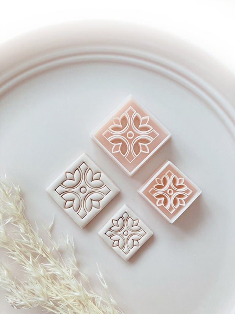 Flower Tile Pattern Shape Embossed Shape Polymer Clay - Etsy