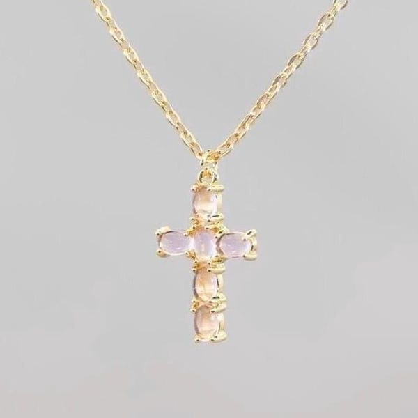 Pink Cross Necklaces - Etsy