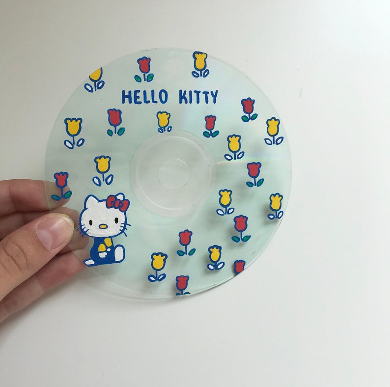 Hello Kitty Hand Painted CD - Etsy