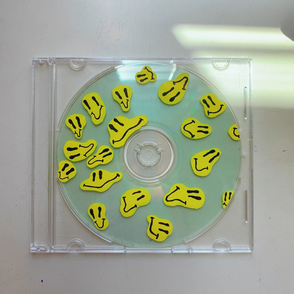 Stretched Out Smiley Faces Hand Painted CD - Etsy