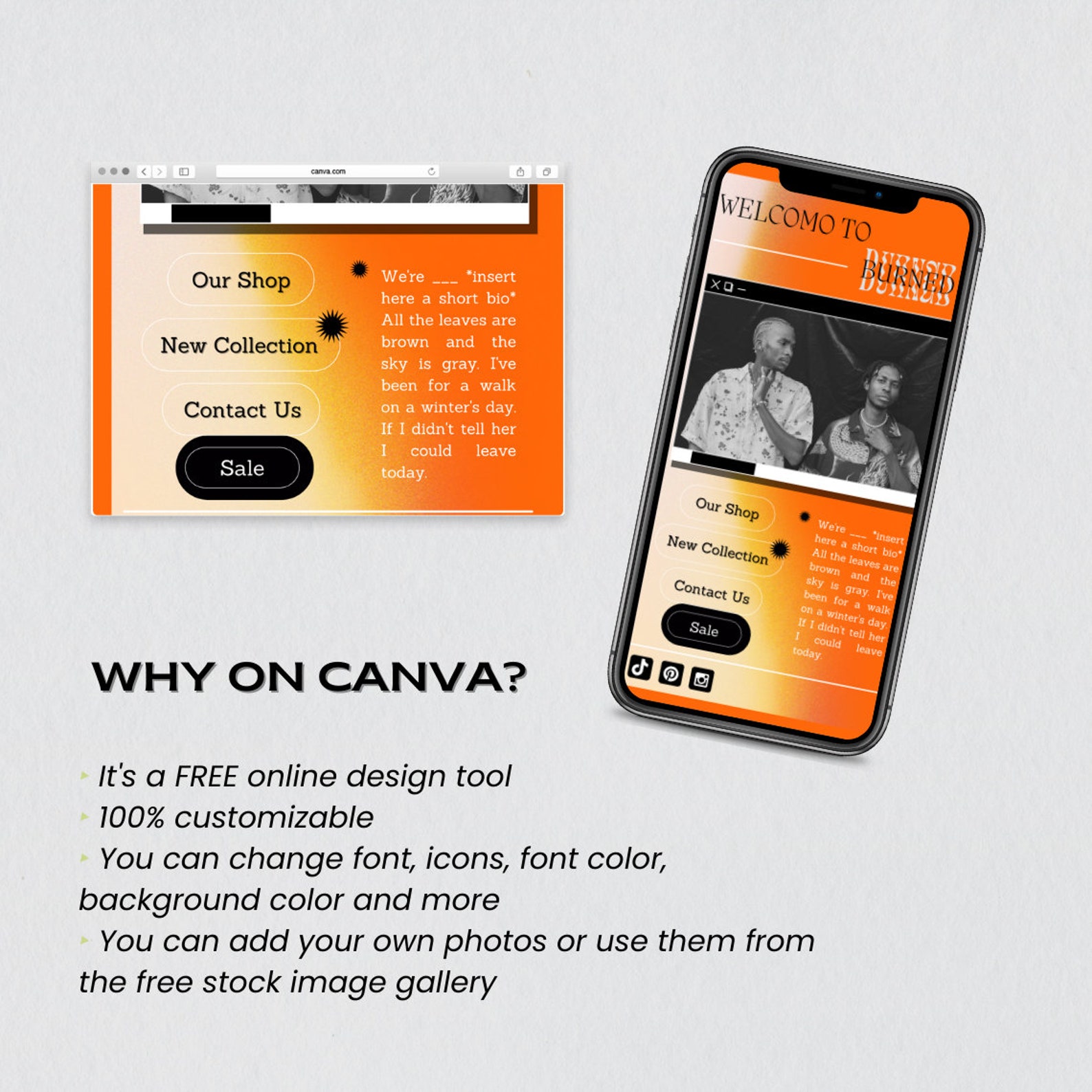 Editable Plantilla De Enlaces En El Perfil Con Canva | Linktree ...