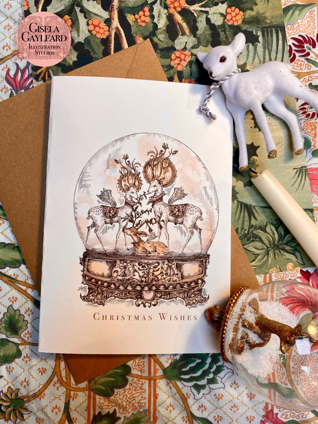 Enchanted Snow Globe Christmas Card - Etsy