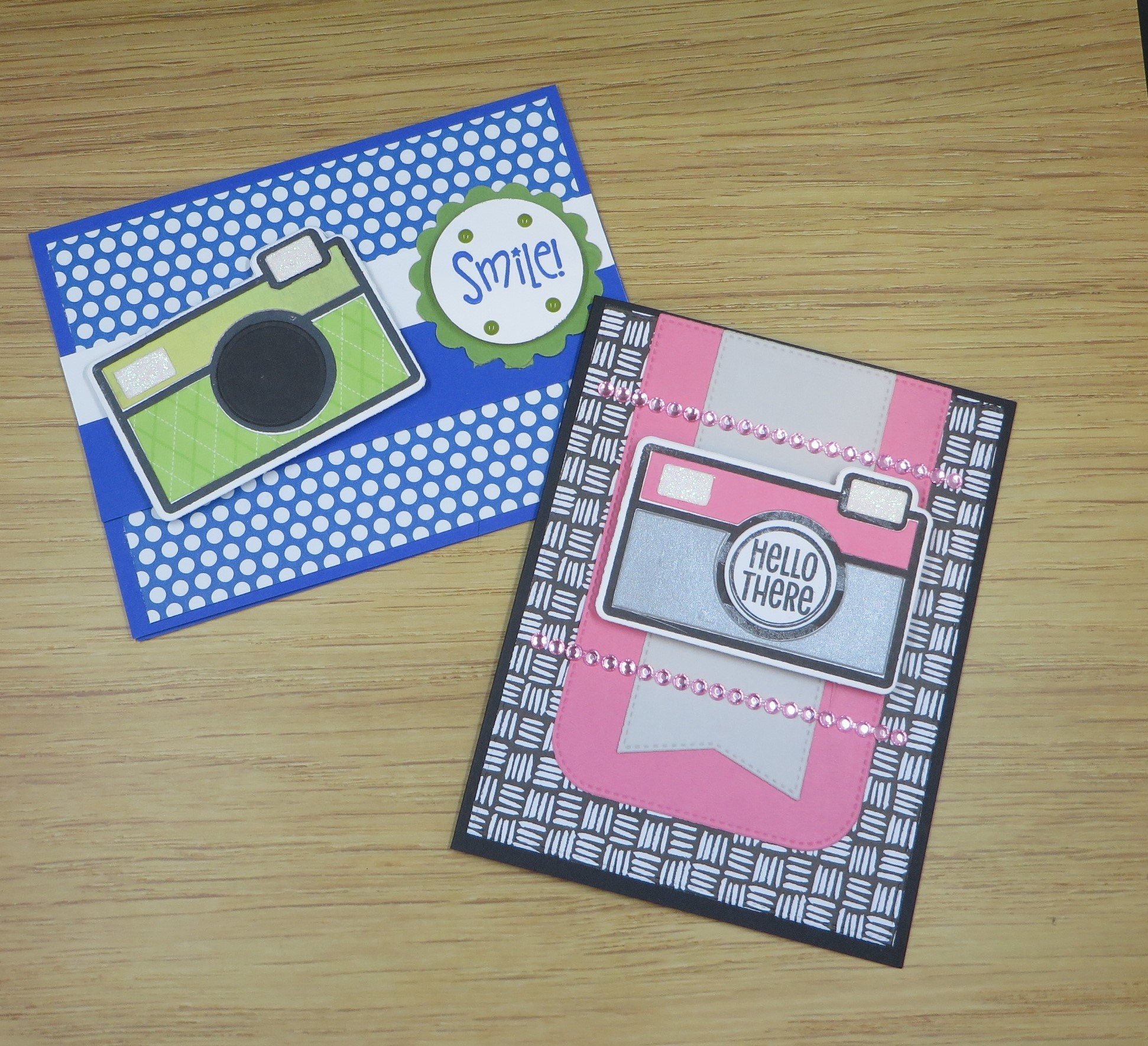 Paper Set of 2 camera cards with envelopes Greeting Cards etna.com.pe