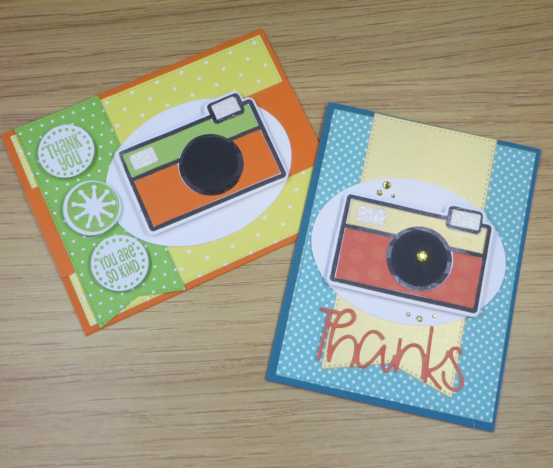 Paper Set of 2 camera cards with envelopes Greeting Cards etna.com.pe