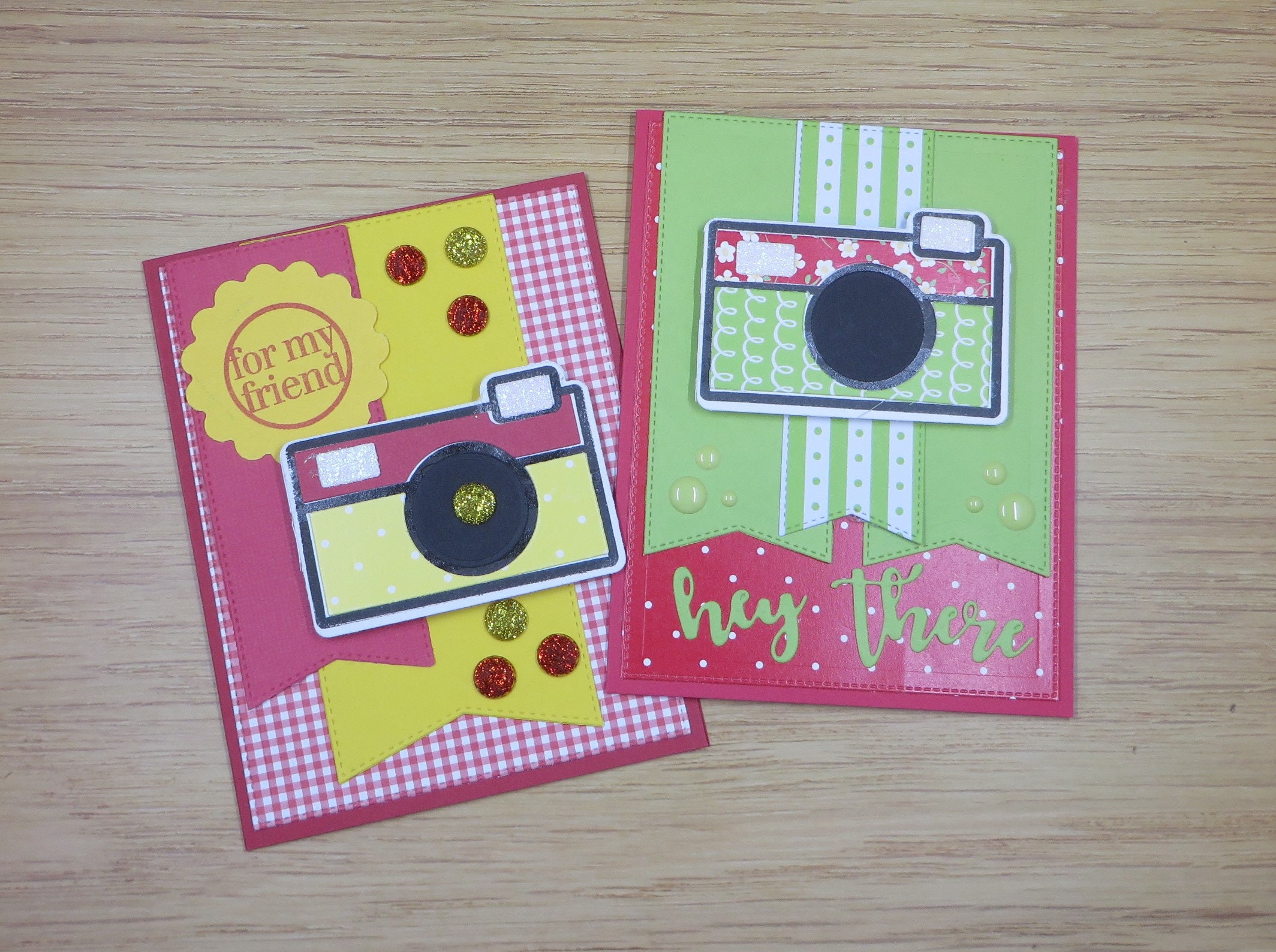 Paper Set of 2 camera cards with envelopes Greeting Cards etna.com.pe