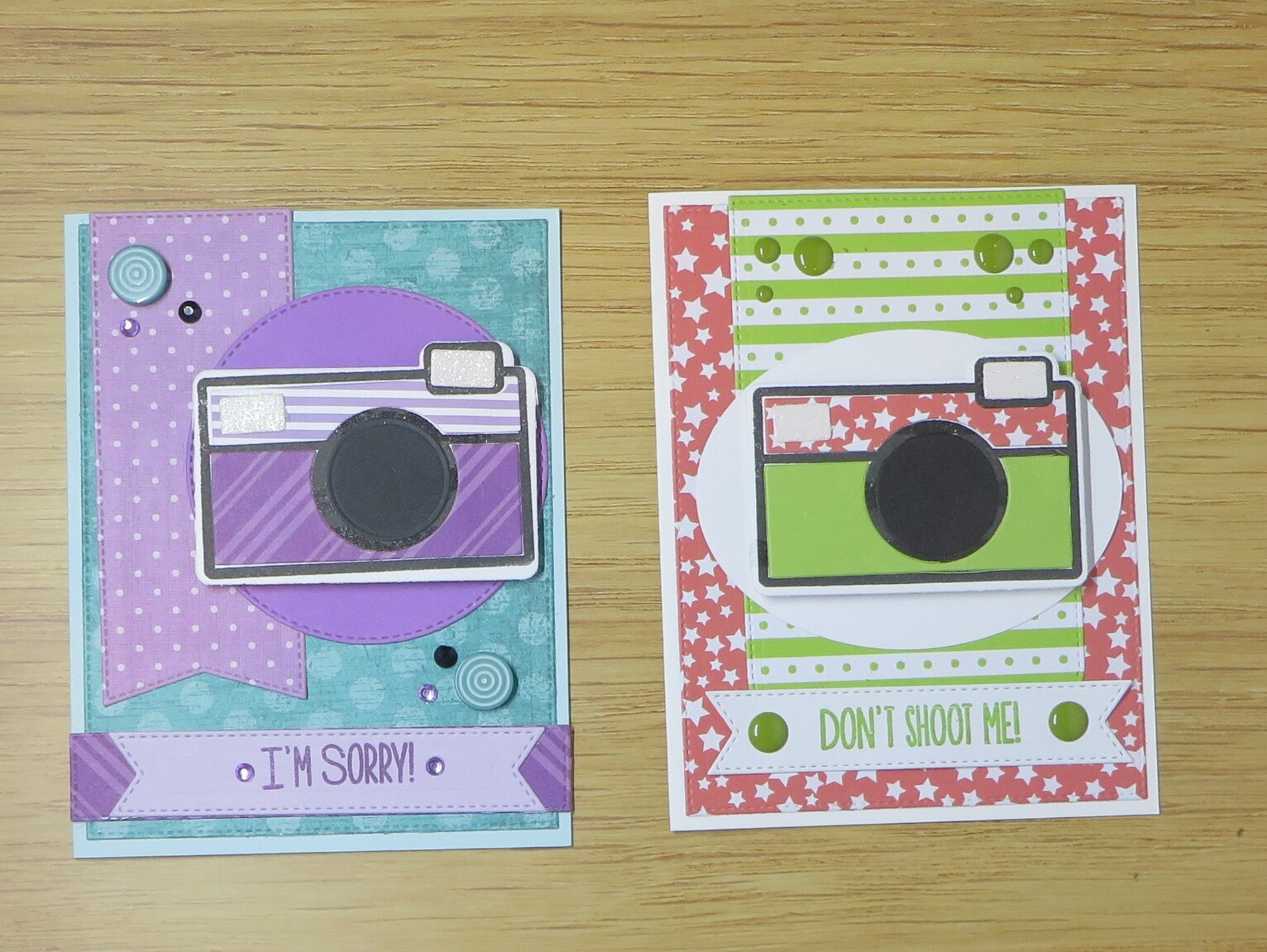 Paper Set of 2 camera cards with envelopes Greeting Cards etna.com.pe