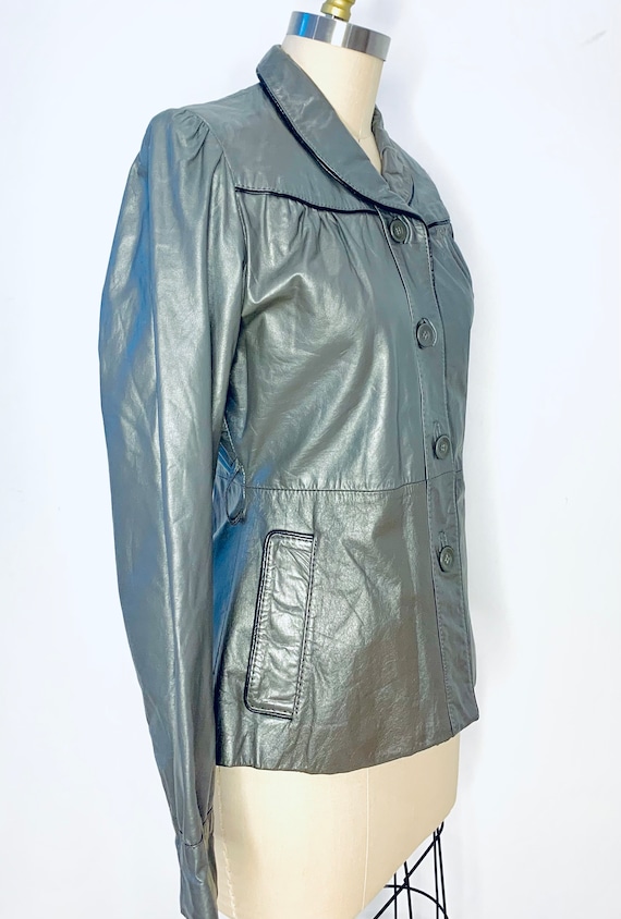 1980’s Grey Leather Jacket - Gem