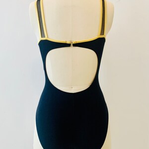 1980s Black and Gold Bathing Suit - Etsy