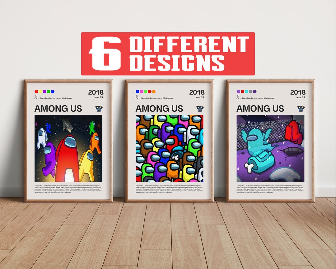 6, Among Us Posters, Imposter, Gaming Wall Print, Video Games Spec ...
