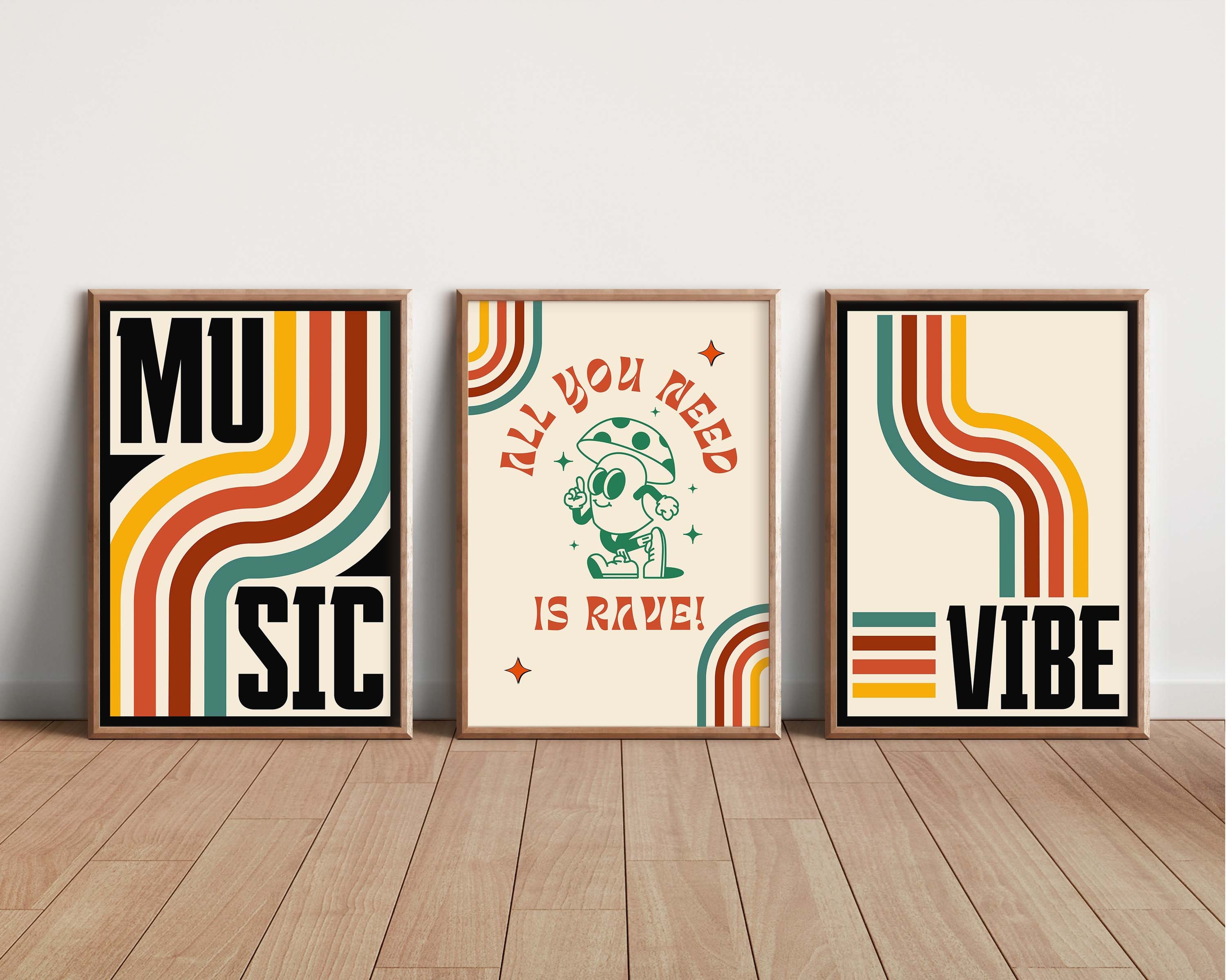Retro Music Poster Gallery Wall Set of 6: 80s 90s Decor - Etsy UK