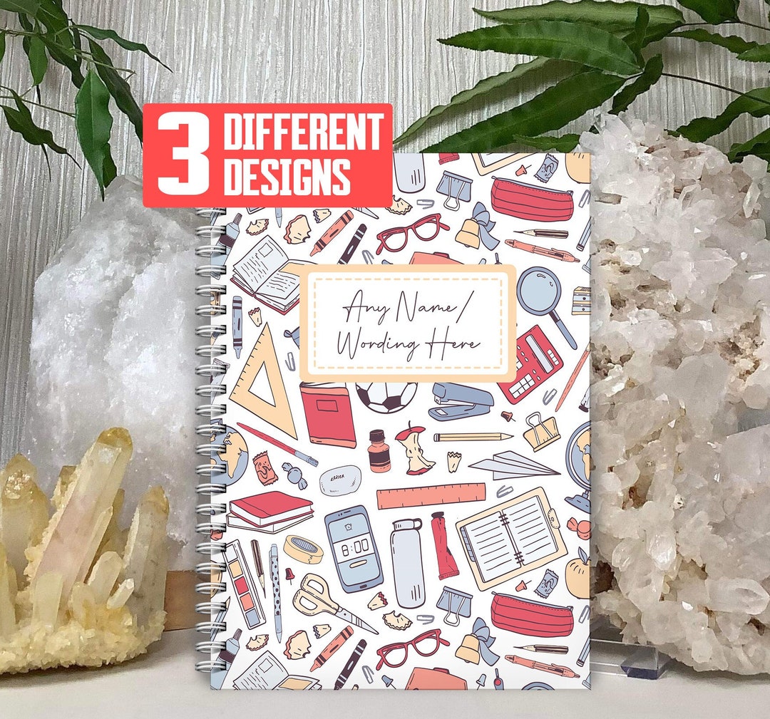 Personalized School Stationsry A5 Softback Notebook: Wirebound Spiral ...